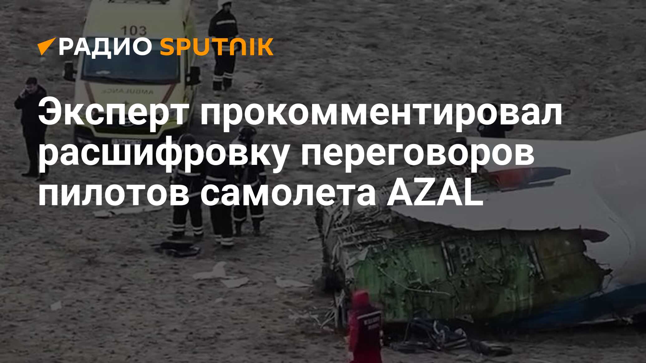 Эксперт прокомментировал расшифровку переговоров пилотов самолета AZAL - Радио Sputnik, 16.01.2025